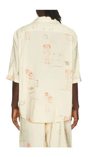 MISBHV Devil & Angel Postcard Shirt In Cream