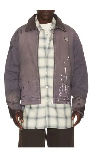 MISBHV 1997 Paint Splatter Canvas Work Jacket - Graphite