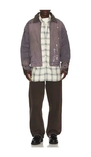 MISBHV 1997 Paint Splatter Canvas Work Jacket - Graphite
