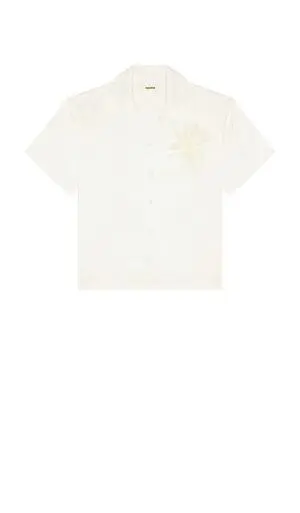 SANEA Sakorn Orchid Brooch Silk Shirt In Cream