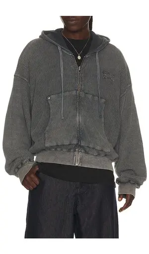 BARRIERS WORLDWIDE Star Waffle Zip Up Hoodie