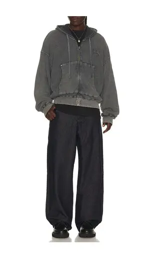 BARRIERS WORLDWIDE Star Waffle Zip Up Hoodie