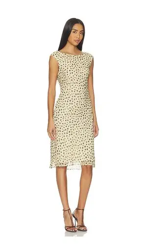 Posse Silk Leopard Print Midi Dress