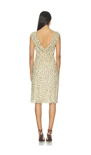 Posse Silk Leopard Print Midi Dress