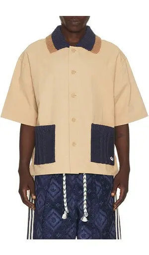 ADIDAS ORIGINALS X Clot Edison Chen Guayabera Shirt - Beige