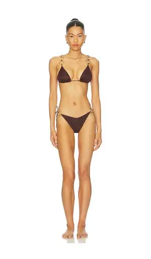 Oseree Lumiere Ring Micro Bikini Set - Chocolate