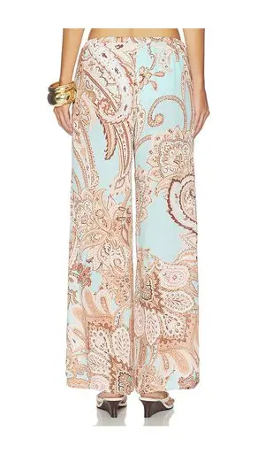 L'Agence Geraldine Paisley Print Wide Leg Pants