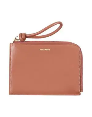 JIL SANDER Woman Coin Purse Ivory Size - Leather Brown