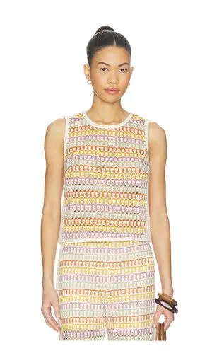 Central Park West Celine Crochet Button Back Shell