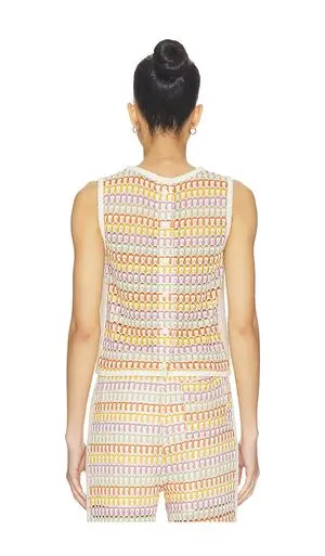 Central Park West Celine Crochet Button Back Shell