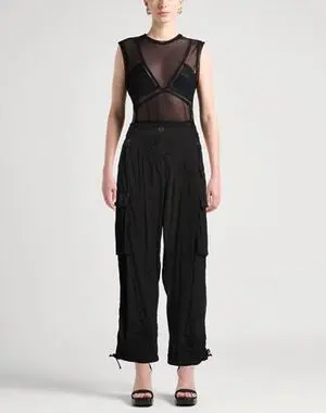 Masnada Cargo Pants In Cotton, Linen, And Elastane - Black