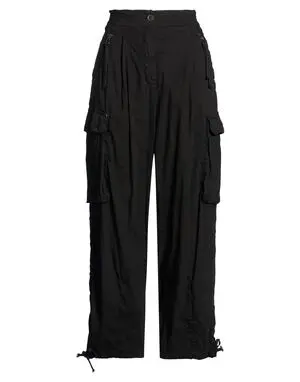 Masnada Cargo Pants In Cotton, Linen, And Elastane - Black