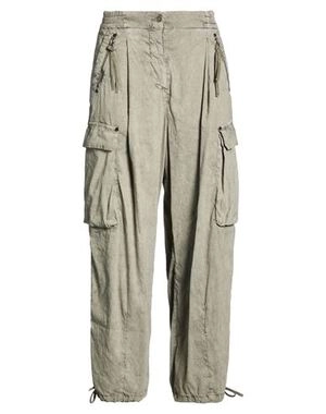 Masnada Cargo Pants In Cotton, Linen, And Elastane - Green