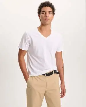 ATM Anthony Thomas Melillo Classic Jersey V-neck T-shirt Cotton - White