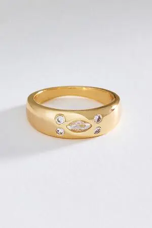 Anthropologie Crystal Eclipse Ring Clear