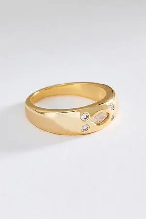 Anthropologie Crystal Eclipse Ring