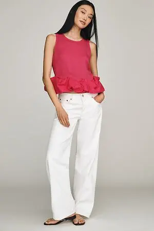 SIEMPRE Ruffle Hem Top - Pink