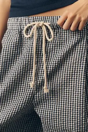 4OUR DREAMERS Gingham Wide Leg Drawstring Pants
