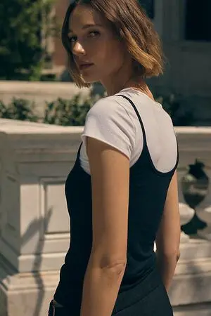 Anthropologie By Anthropologie Surrey Strappy Scoop Neck Tank Top Black