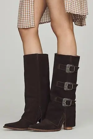 DINGO Buckle Bunny Boots - Brown