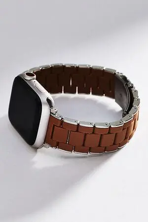 POSH TECH Orla Silicone & Stainless Steel Apple Watch Band - Brown