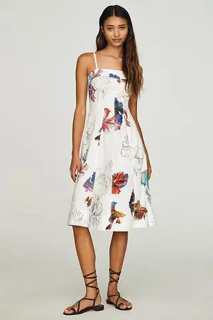 Anthropologie Pilcro Marin Cotton Poplin Midi Dress