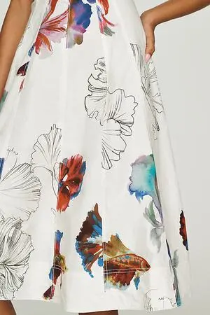 Anthropologie Pilcro Marin Cotton Poplin Midi Dress