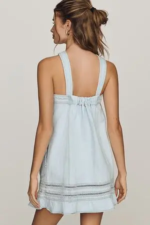 PILCRO Halterneck Denim Mini Dress