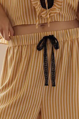 LYREBIRD Printed Silky Lace Pajama Pants