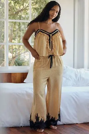 LYREBIRD Printed Silky Lace Pajama Pants