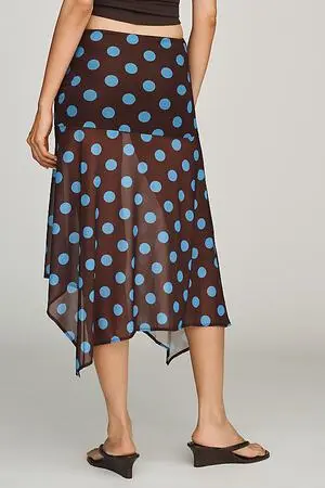 FIND ME NOW Printed Mesh Midi Skirt
