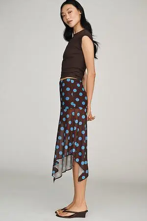 FIND ME NOW Printed Mesh Midi Skirt