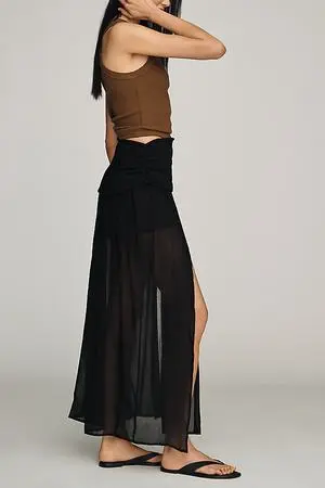 Anthropologie Sheer Knit Midi Skirt