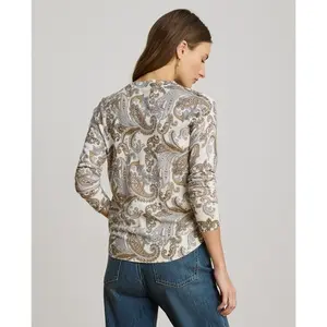Ralph Lauren Paisley Cotton-modal Crewneck Sweater