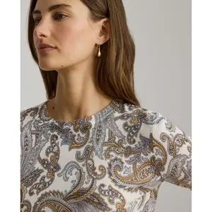 Ralph Lauren Paisley Cotton-modal Crewneck Sweater