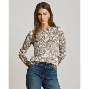 Ralph Lauren Paisley Cotton-modal Crewneck Sweater