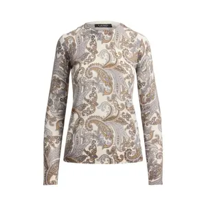 Ralph Lauren Paisley Cotton-modal Crewneck Sweater
