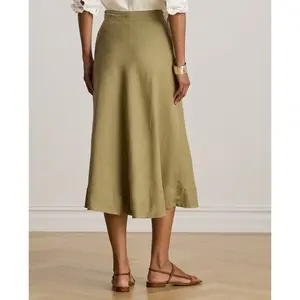 Ralph Lauren Linen A-line Midi Skirt