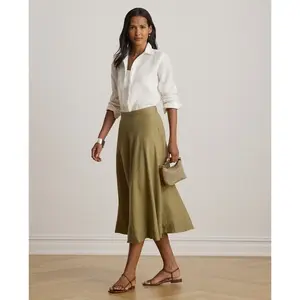 Ralph Lauren Linen A-line Midi Skirt