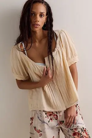 Free People On Repeat Lounge Top - Ecru
