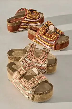 Intentionally Blank Spring Breaker Flatform Sandals Desert Combo