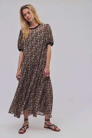 Free People Courtside Crush Maxi Dress - Black Combo