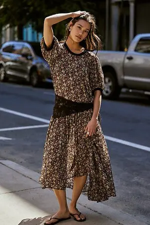 Free People Free People Courtside Crush Maxi Dress Black Combo