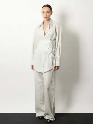 RÓHE Striped Silk And Cotton Blend Shirt With Removable Belt