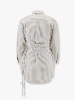 RÓHE Striped Silk And Cotton Blend Shirt With Removable Belt