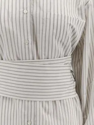 RÓHE Striped Silk And Cotton Blend Shirt With Removable Belt