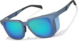 Zenni Full Rim Square Frame Eyeglasses With Security Strap - Blue