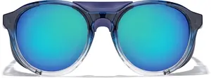 Zenni Full Rim Plastic Round Frame Eyeglasses With Removable Shields And Strap - Blue