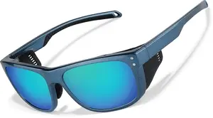 Zenni Zenni Sporty Square Plastic Full Rim Eyeglasses With Removable Strap Blue