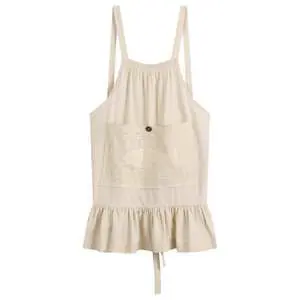 DAMSON MADDER Ercu Filet Lace Apron - Ecru